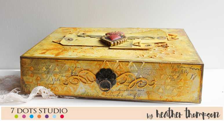 Altered Tea Box ~ 7 Dots Studio | Heather's Creations – Inside and Out